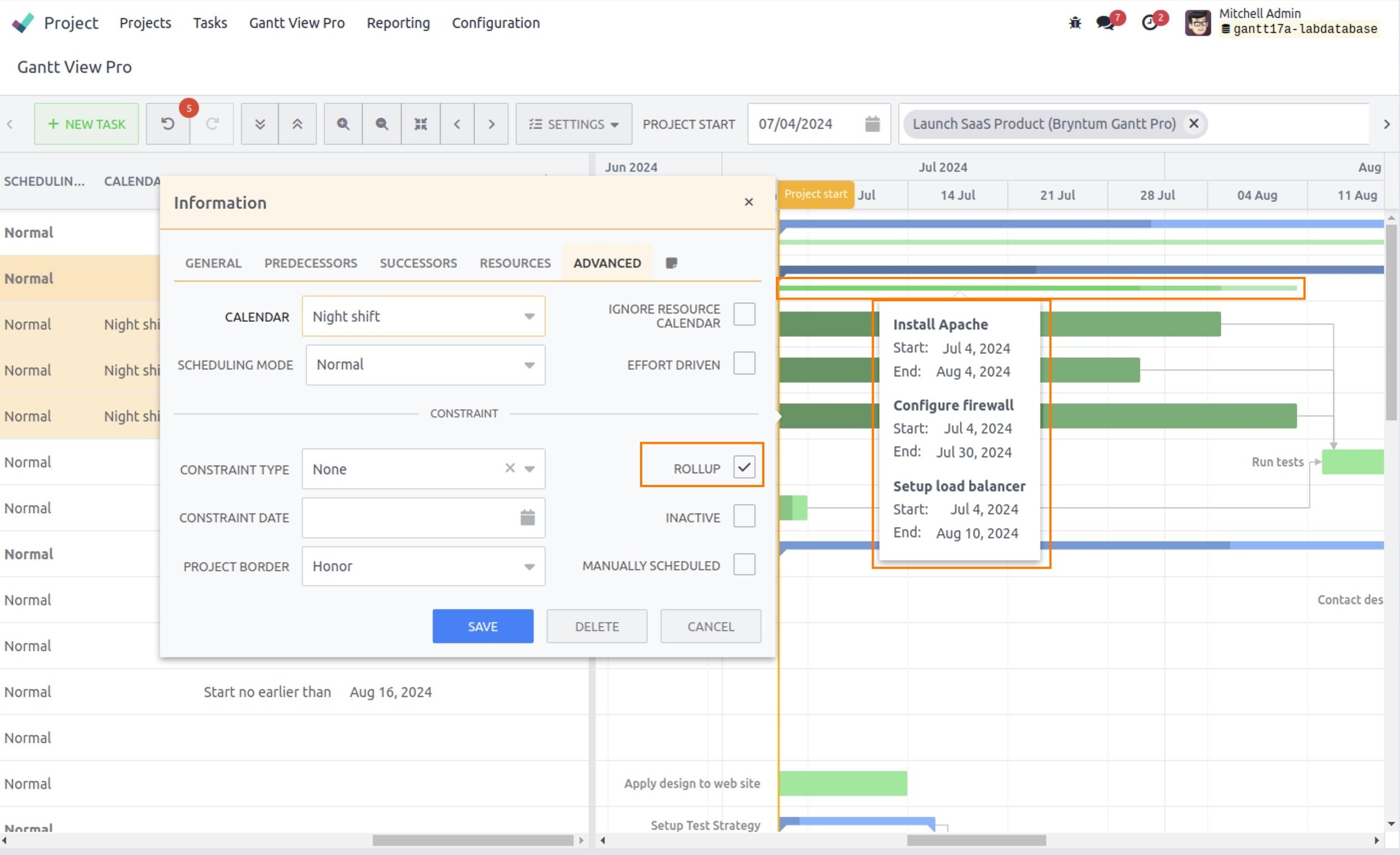 Bryntum Gantt for Odoo Docs